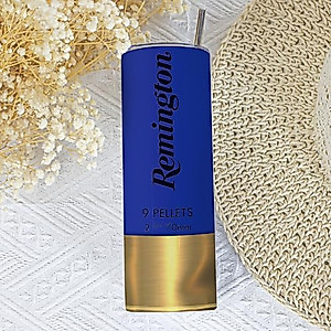 Men Gifts Funny Tumbler Shotgun Style Insulated Slim Tumbler with Lid and Straw Coffee Cup Creative Gift 20 Ounces Reusable Stainless Steel Water Bottle for Hot and Cold Drinks Tea Cup (blue)