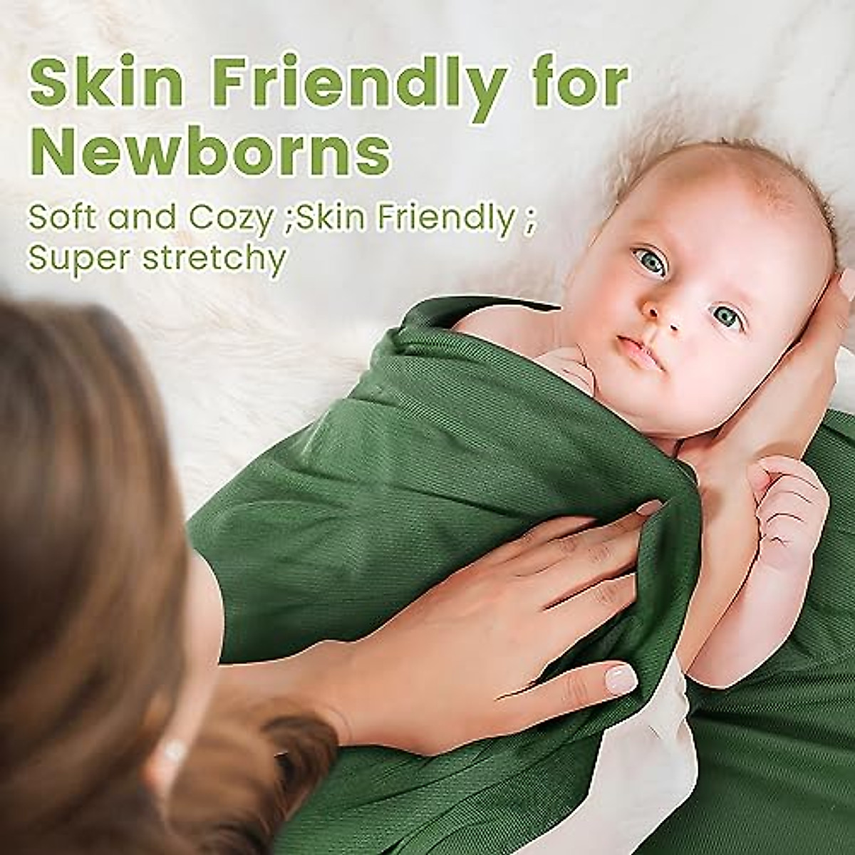 Mikccer Swaddling Blanket Baby, Newborn Receiving Blankets with Hat Set for Baby Girls Boys, Soft and Cozy Nursery Swaddle Wrap, Baby Swaddle Blanket, Large 47 x 47 inches