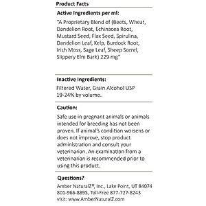 AMBER NATURALZ Radox Blood Support Herbal Blend for Dogs, Cats, Birds, Guinea Pigs, and Rabbits | Herbal Pet Supplement for Circulation and Iron | 1 Fluid Ounce Glass Bottle | Manufactured in The USA