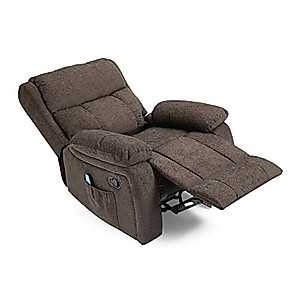 Christopher Knight Home Lindale Massage Recliner, Brown + Black 35.25D x 38.5W x 40.5H in