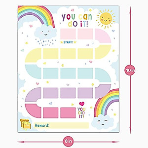 Rainbow Magnetic Dry Erase Chore Chart for Kids, Rainbow Task Reward Chore Behavior Chart -Magnetic Chore Chart for Kids Multiple Kids- Good Behavior Chart for Kids at Home 8 x 10 inch