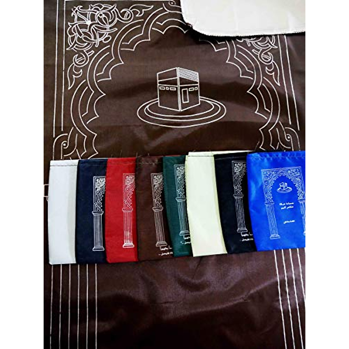 Set 8 Pockets Prayer Rug Mat Travel Portable Gift Outdoor Musallah Pads Carpet Outing Picnic Salah