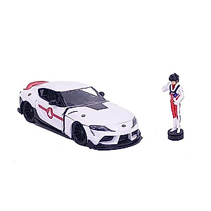 Robotech 1:24 2020 Toyota Supra Die-cast Car & 2.75" Rick Hunter Figure, Toys for Kids and Adults
