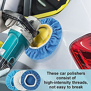 20 Pcs 9-10 Inches Car Polisher Bonnet Orbital Buffer Pads Microfiber Max Baxer Bonnet Polishing Bonnet Buffing Pad Cover