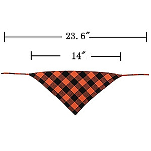 Fall Dog Bandana Autumn Thanksgiving Halloween Plaid Reversible Triangle Bibs Scarf Accessories for Dogs Pets
