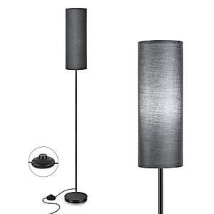 Floor Lamp for Living Room with Foot Switch - 3 Color Temperature Standing Floor Lamps for Bedrooms - Tall Modern Stand Up Bright lamp Corner Light - Black Floor Column Room Lamp (9W Bulb Included)
