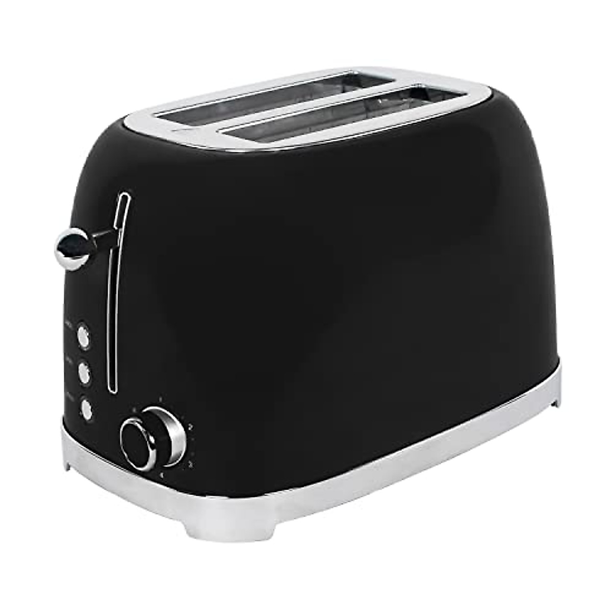 VETTA 2-Slice Extra-Wide-Slot Retro Toaster with Defrost, Bagel, and Cancel Functions, 6 Shade Settings, Self-Centering for Even Cooking and Removable Crumb Tray, Stainless Steel in Black (Black)