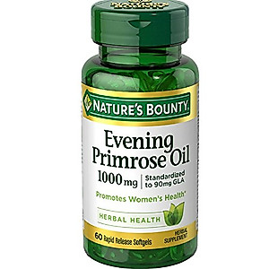 Nature's Bounty Evening Primrose Oil, 90mg, 60 Softgels (Pack of 3)