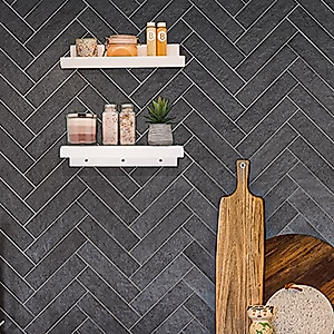 Plantex Acrylic Shelf- Floating Wall Ledge Display Shelf for Bathroom/Kitchen/Bedroom/Livingroom- Wall Mounted (White)