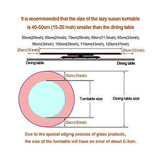 Round Dining Table Swivel Large Tabletop, Heavy Duty Lazy Susan Tempered Glass Serving Plate Transparent Rotating Tray, for Restaurant Hotel Table Top Turntable ( Color : Clear , Size : 90cm (35inch)