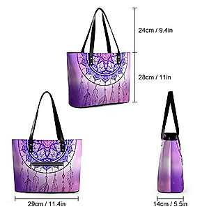 Womens Handbag Dreamcatcher Leather Tote Bag Top Handle Satchel Bags For Lady