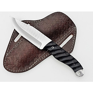 Nice Hand made High carbon steel skiner knife, Hunting knife for skinning, Survvial for camping and hiking with Beautiful leather sheath. (BROWN)