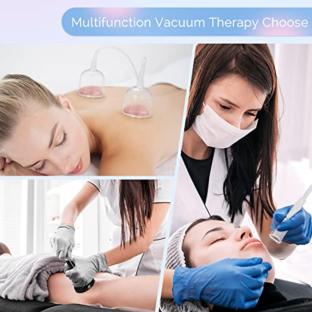 Sextupole Vacuum Therapy Machine Vacuum Cupping Massager Body Scrapping Massage Machine with 24 Cups and 3 Pumps