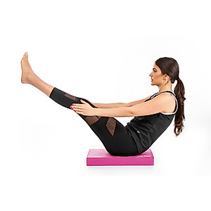 Go Go Active Balance Pad (Thick) - Exercising Training Mat for Therapy, Yoga, Pilates, Crossfit and Fitness - Non-Skid Bottom, Ecofriendly, Double-Sided - Home or Gym Use - XL 19x15'' (Hot Pink)