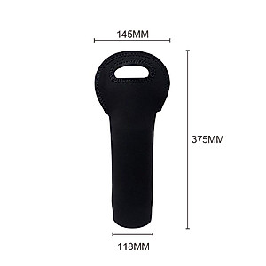 Eacolle Wine Carrier Tote Bag Set of 3 Neoprene Champagne Bottles Protective Travel Bag Beer Cans Water Bottle Holder for Safe Transportation(Black)