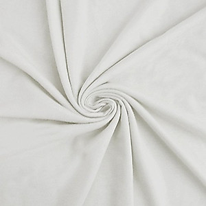 FabricLA French Terry Knit Fabric - 100% Cotton French Fabric by The Yard - Made in USA - White, 1 Yard