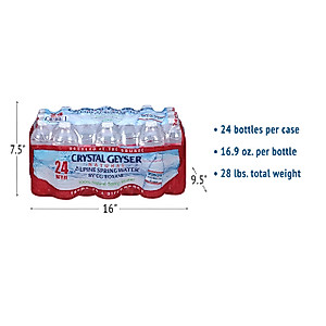 CRYSTAL GEYSER SINCE 1977 Pallet Of 84 Cases, Of Alpine 100% Natural Spring Water, 24 16.9oz bottlesper Case, Bottled at The Source, Clear, (CGW24514PL)