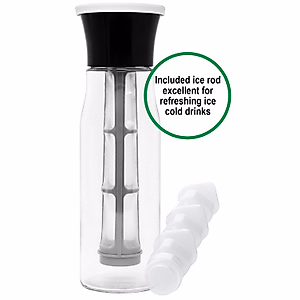 Cold Brew Coffee Maker Pitcher 1 Quart Reusable Airtight Glass Bottle Drip Proof Lid With Coffee Mesh Filter For Homemade Coldbrew And Iced Coffee And Tea Infuser Plus Ice Tube By Perlli