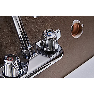 Kitchen Faucet Wall Mount Commercial Hand Sink Faucet Kitchen Utility Laundry Centerset Swivel Gooseneck Spout 2 Dual Handle Restaurant Chrome Mixer Tap NSF