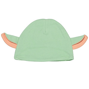 STAR WARS The Child Infant Baby Boys Pullover T-Shirt Diaper Cover and Hat 3 Piece Outfit Set Green/White 18 Months