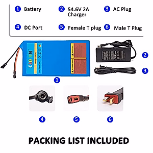 Cao MM 48v Battery, 10Ah/ 14AH/ 20AH Ebike Battery for 200-1200W Electric Bike Bicycle, Scooter and Other Motor
