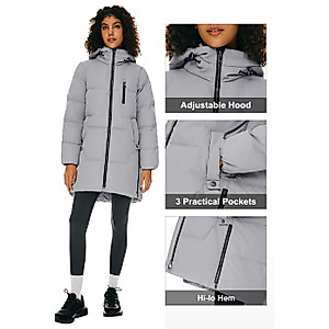 Orolay Women's Stylish Down Hooded Jacket with Two-Way Zipper Winter Down Coat Puffer Jacket Army Green L