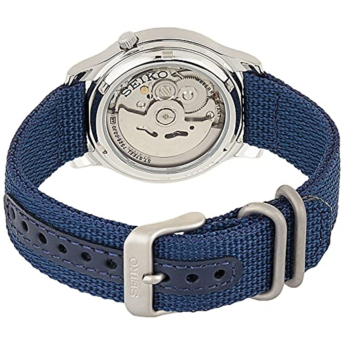 Men's SNK807 SEIKO 5 Automatic Stainless Steel Watch with Blue Canvas Band