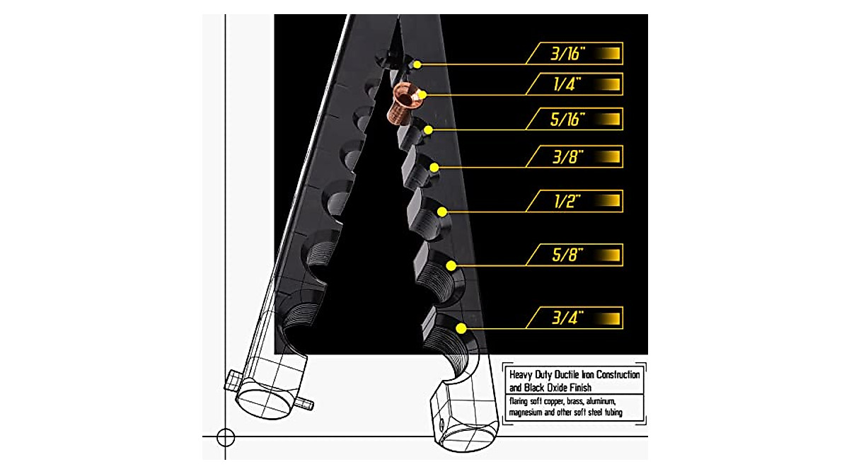 KOOPOOL Eccentric Flaring Tool Kit 7 Dies, Sizes (3/16-3/4 inches) 45 ...