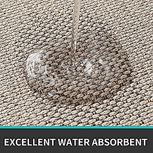 DEXI Kitchen Rugs and Mats Non Slip Washable, 2 PCS Kitchen Mats for Floor, Woven Kitchen Runner Rug Kitchen Rug Set of 2 for Kitchen, Front of Sink, Laundry Room, Hallway, 17"x29"+17"x59", Khaki