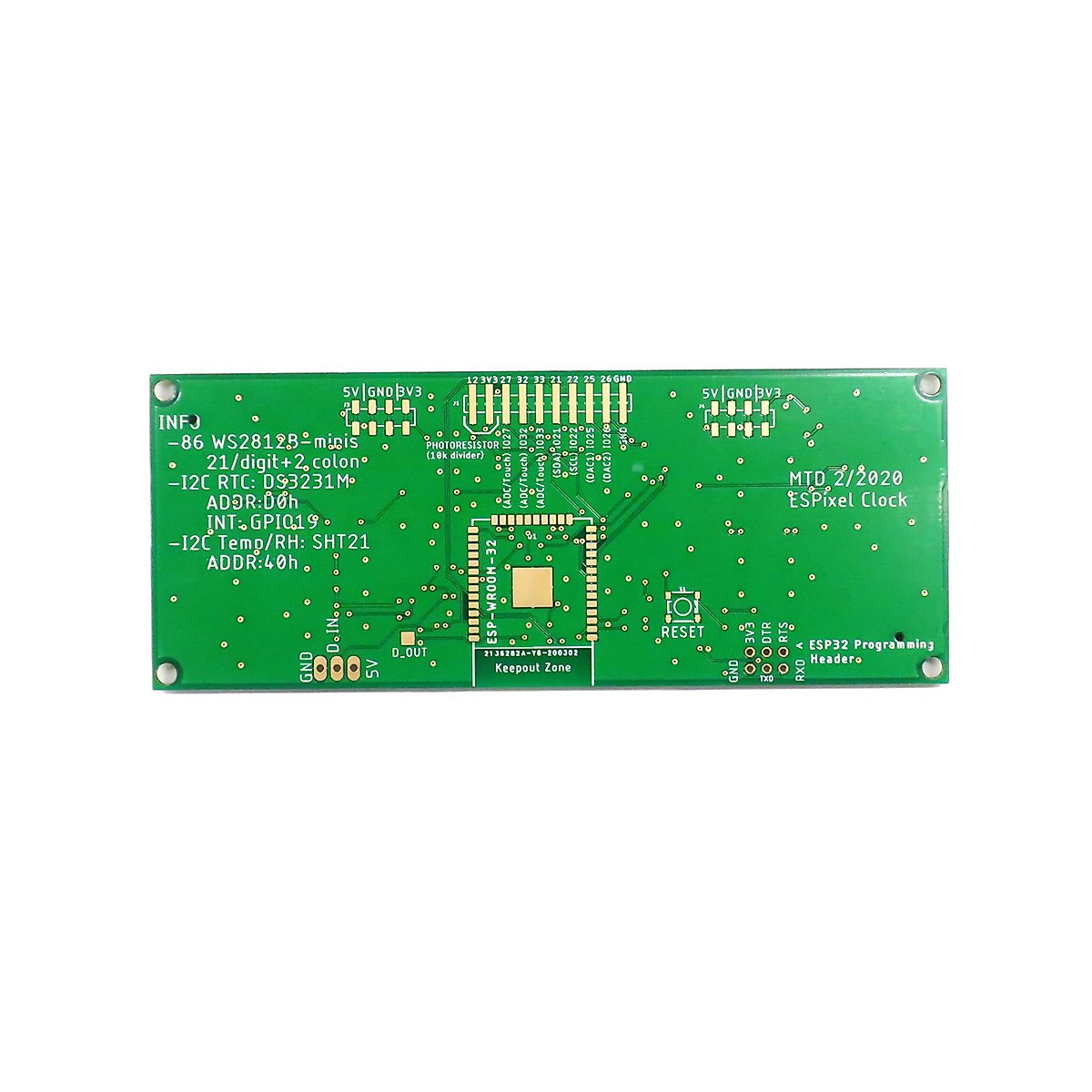 ESPixel Clock Pixel-Based 7 Segment Display for Arduino and Raspberry Pi
