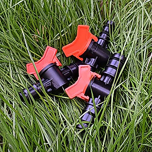 JoyTube 5/8" Drip Irrigation Switch Valve, Barbed Ball Valve for Garden Drip Irrigation Aquarium, 3 Pcs
