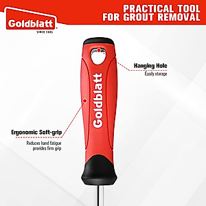 Goldblatt Grout Removal Tool with Replacement Carbide Tip - Professional Grout Cleaner, Caulking Remover, Scraper with Soft-Grip Handle, for Cleaning Floor Ceramic Tile Gaps, Tile Joints or Corners
