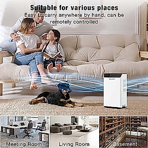 Dehumidifier for Home with Drain Hose, 68OZ Water Tank, Dual Semiconductor, Auto Shut off, Auto Defrost,Portable Dehumidifier for Bedroom, Bathroom, RV, Basement, Closet