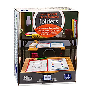 C-Line Classroom Connector™ Multi-Pocket School-to-Home Portfolio, Blue, 15/BX (32305), 9.5 x 11.75 x 0.25