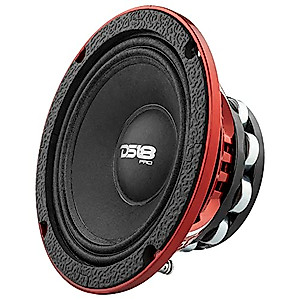 DS18 PRO-NEO6R - 6.5" Neodymium Midrange Loudspeaker, Red Aluminum Basket, 600 Watts Max, 4-Ohms, Neodymium Rings Magnet - The Best Neodymium Full Range Loudspeaker for Your Car (1 Speaker)