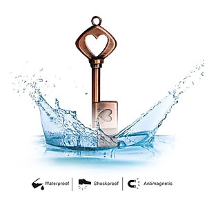 64GB USB 3.0 Wedding USB Flash Drive with Wooden Gift Box, High Speed Up to 100MB/S Keychain exFat Thumb Drive Jump Drive Gift for Anniversary/Birthday/Photographer/Wedding