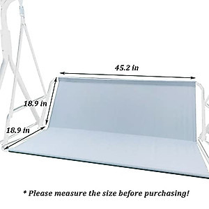 Swing Cover Chair Bench Replacement Cover, 2/3 Seat 600D Thickened Oxford Waterproof Swing Seat Cover for Outdoor Patio Garden Swing Chair, Grey, 45.2 x 18.9 x 18.9 Inch