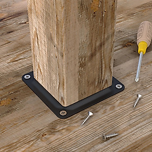 FOROIRON (8 Pack) 4" x 4" Wood Post Plate Connector, Powder-Coated Decking Post Base, Wood Fence Post Anchor Base, Deck Porch Railing Support Base