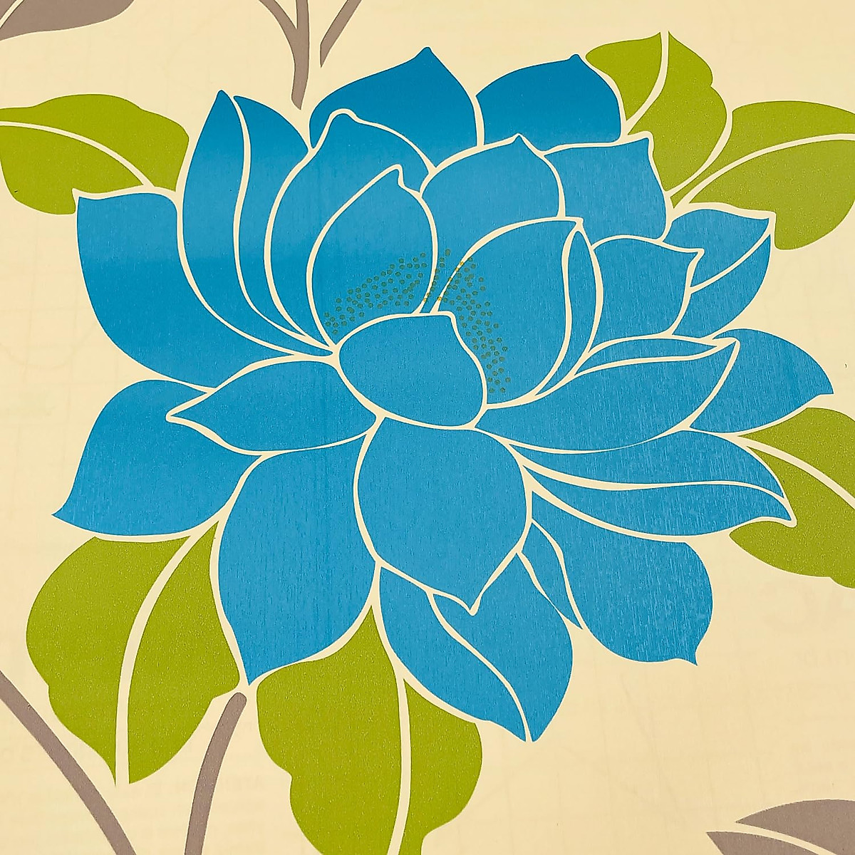 Yifely Large Blue Peony Shelf Liner Self-Adhesive Dresser Drawer Covering PVC Paper Refresh School Study Desk 17.8 Inch by 9.8 Feet