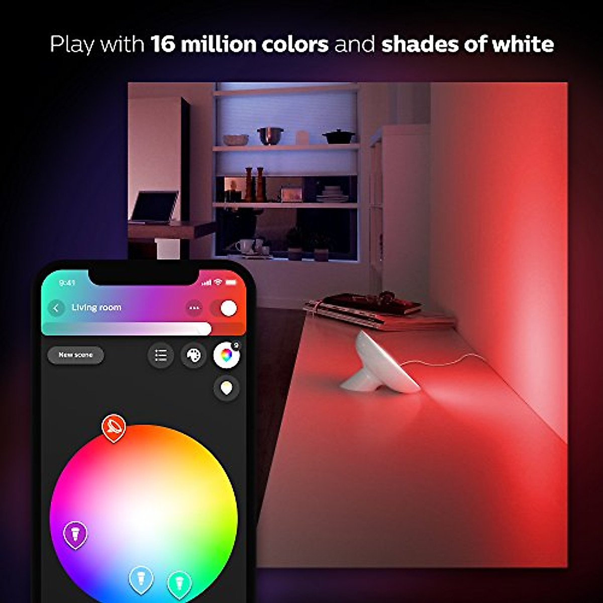 Philips Hue Bloom Dimmable LED Smart Table Lamp (Requires Hue Hub, Works with Amazon Alexa, Apple HomeKit and Google Assistant), White and Lavendar