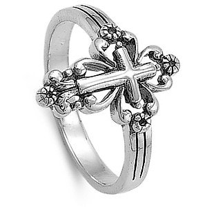 Sterling Silver Classic Vintage Cross Ring Christian Religious 925 Size 6