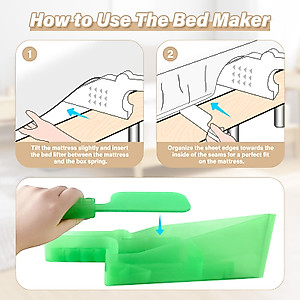 MAXHJX Mattress Lifter Wedge for Changing Sheets: Bed Maker Tool to Helps Lift The Mattress and Hold The Mattress - Alleviating Back Pain (Green)