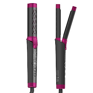 Supsilk Breeze Airflow Hair Styler, 2-in-1 Hair Straightener and Curler, Create No Damage Long Last Bouncy Curls Waves & Smooth Straight, Ceramic Tourmaline Flat Iron Curling Iron with 5 Heat Settings
