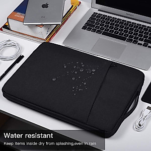 14 inch Laptop Sleeve Case for HP Pavilion 14, HP Envy 14, Lenovo, Dell, ASUS, Acer Chromebook 14 & Dell Inspiron 14 - Water-Resistant Bag with Handle - Black