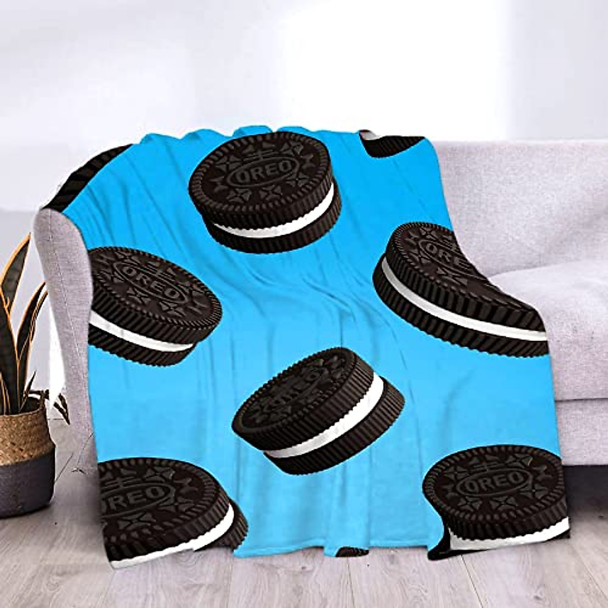 Lokapala Multi-Styles Funny Food Oreo Cookies Dessert Flannel Soft Blanket Bed Throw Fit Bed,Sofa, Lap - Warm Cozy Quilt All Season(S 50X40 Inch for Kid)