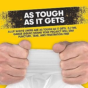 Aluf Plastics 33 Gallon Trash Bags, 33" x 39" , White (Pack of 150) - For Bathroom, Household, Office, and Lightweight Garbage - Coreless Rolls