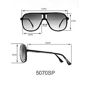 SOUTHPOLE 5070SP Modern Vented Lens UV400 Protective Aviator Pilot Sunglasses. Cool Gifts for Men, 59 mm, White & Grey