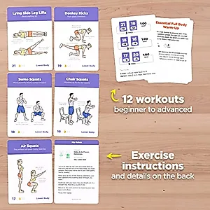 WorkoutLabs Exercise Cards: Bodyweight – Premium Home & Gym Workout Flash Cards Deck for Women and Men with 60 Exercises and 12 No Equipment Routines · Waterproof Plastic Fitness Flashcards