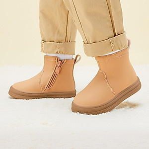 BMCiTYBM Baby Winter Snow Boots Girls Boys High Top Faux Fur First Walking Shoes Camel Size 6-12 Months Infant