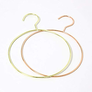 Zerodeko Laundry Rack 5pcs Round Circle Hanger Space- Saving Hanger Thong Underwears Display Ring Hanger Display Hoop Rack for Scarves Shawl and Belts Rose Gold Metal Hangers